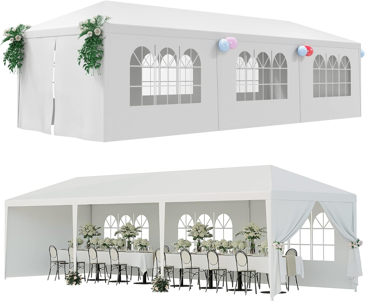 ROTHANIA Party Tent 10'x30' Outdoor Wedding Canopy Tents for Parties ...