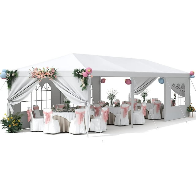ROTHANIA Party Tent, 10x30 Outdoor Wedding Party Canopy Tent for ...