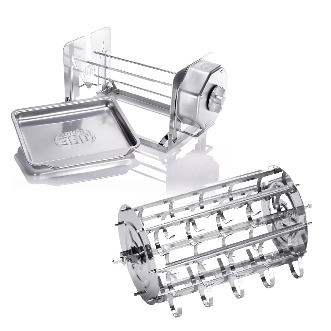 ROTO-Q 360 Cordless Rotisserie Kit w/Sausage Rotisserie for Grills ...