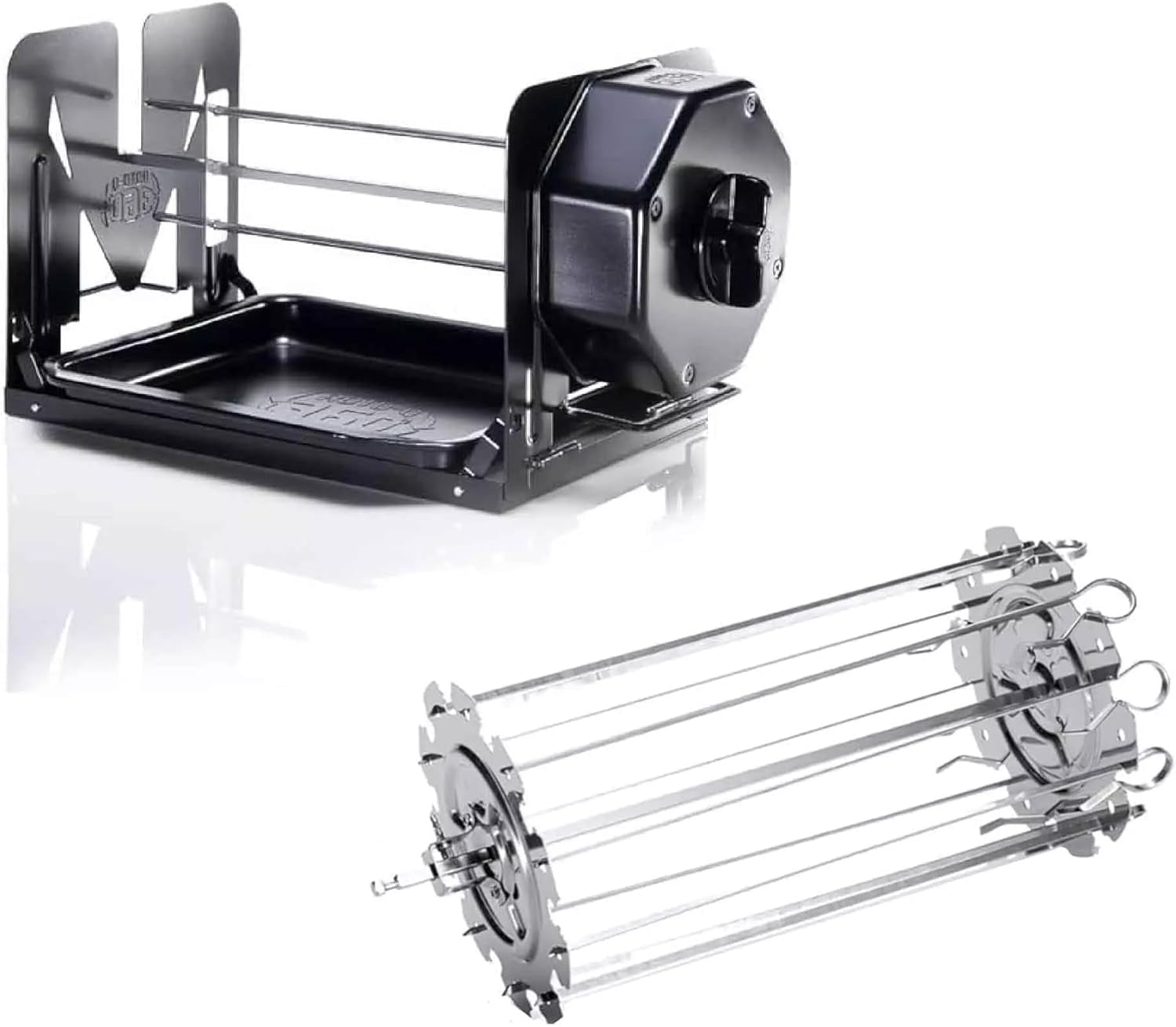 ROTO-Q 360 Cordless Rotisserie Kit w/Skewer Set for Grills, Ovens ...