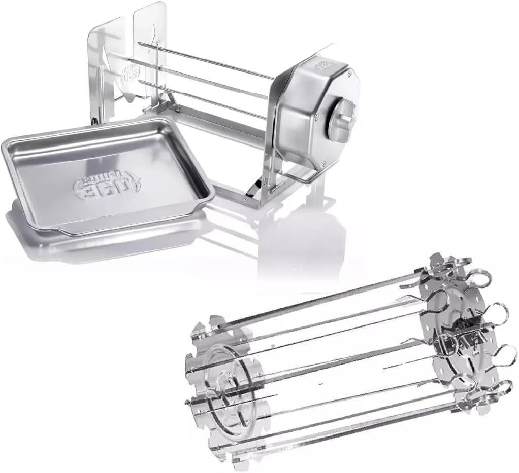 ROTO-Q 360 Cordless Rotisserie Kit w/Skewer Set for Grills, Ovens ...