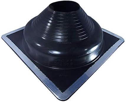 ROUND BASE PIPE FLASHING BOOT: #8 (DFE108B) BLACK Square Base EPDM ...