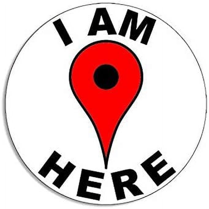 ROUND I Am Here Drop Pin Sticker (decal logo location travel rv ...