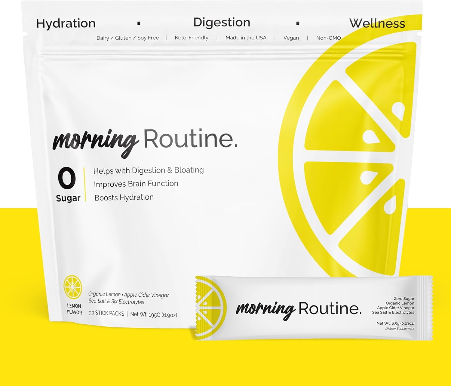 ROUTINEMorning Daily Hydration | Electrolyte Powder Packets with Apple ...
