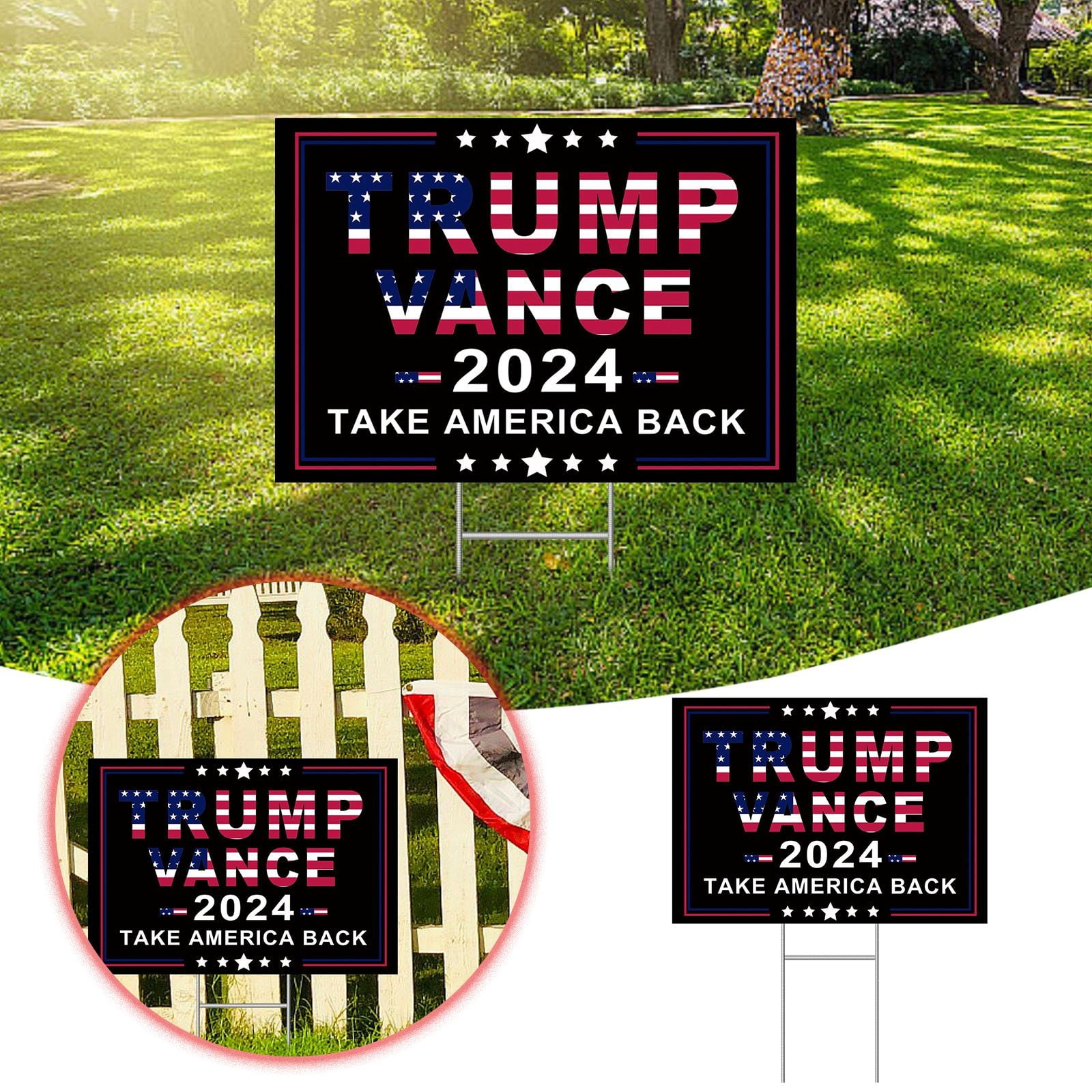 ROUYCD 2024 Yard Signs 17 X 12 Inches Double Printing Take America Back ...