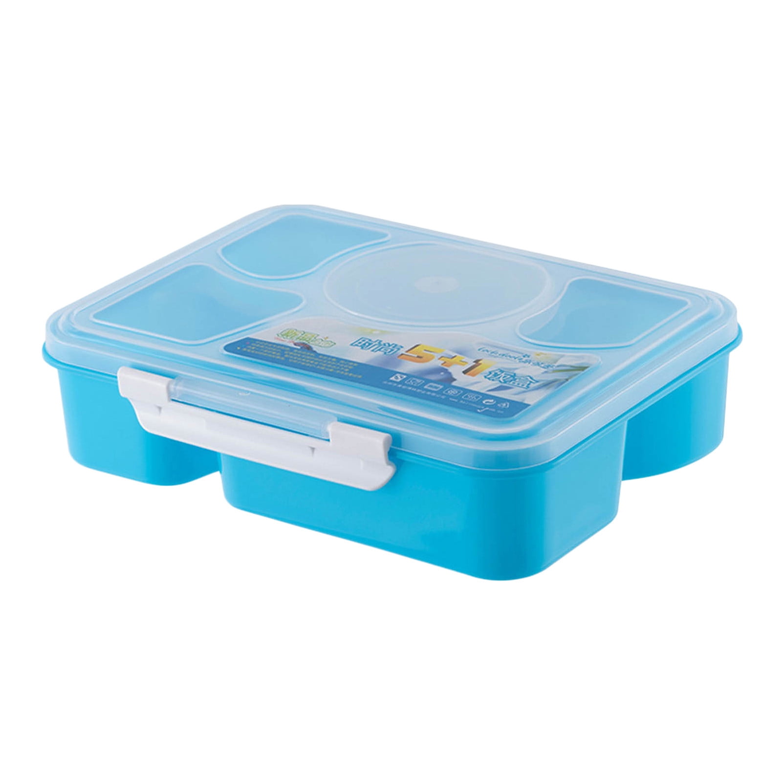 ROUYCD Bento Lunch Reusable 5 Compartment Meal Prep Container Snack ...