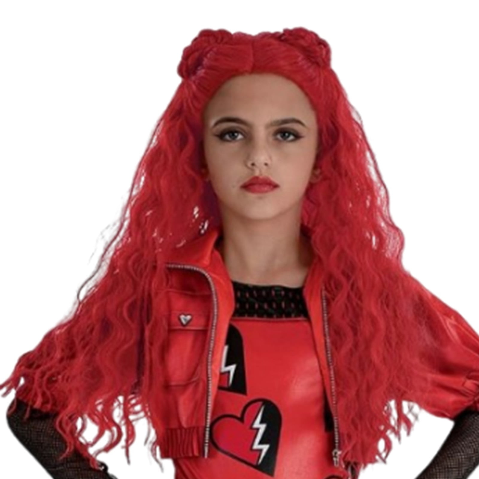 ROUYCD Red Wig Accessory Includes A Wig With Bright Red Accessory For ...