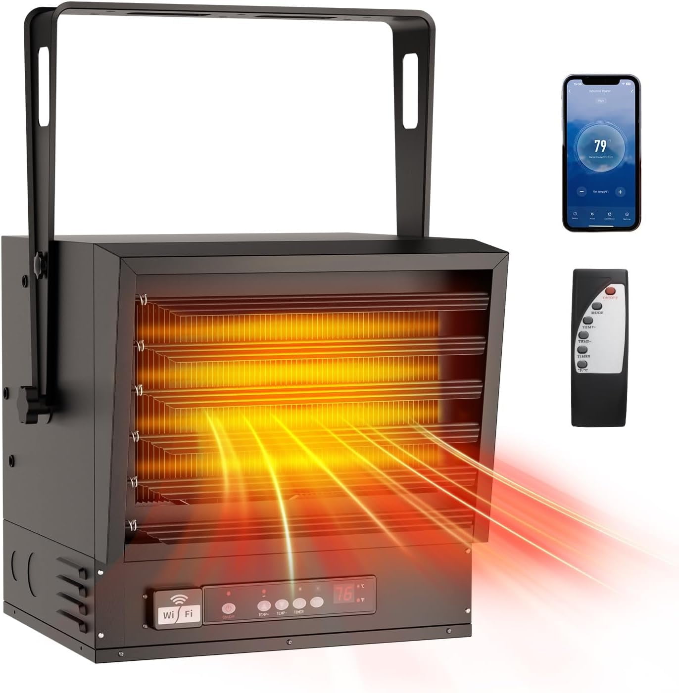 VINGLI 10000W Electric Garage Heater with Remote & APP Control, 240V ...