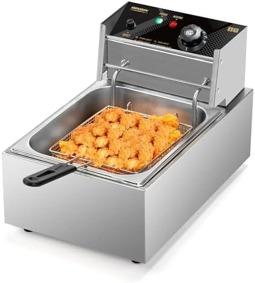 ROVSUN 11.4QT Electric Deep Fryer w/Basket & Lid, Countertop Kitchen ...