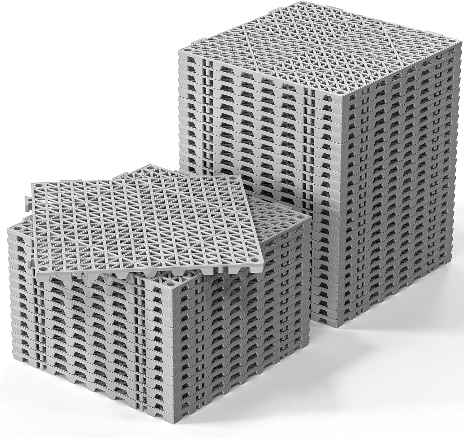 ROVSUN 12 PCS Interlocking Drainage Mat, 12’’x12’’ Drainage Tiles ...