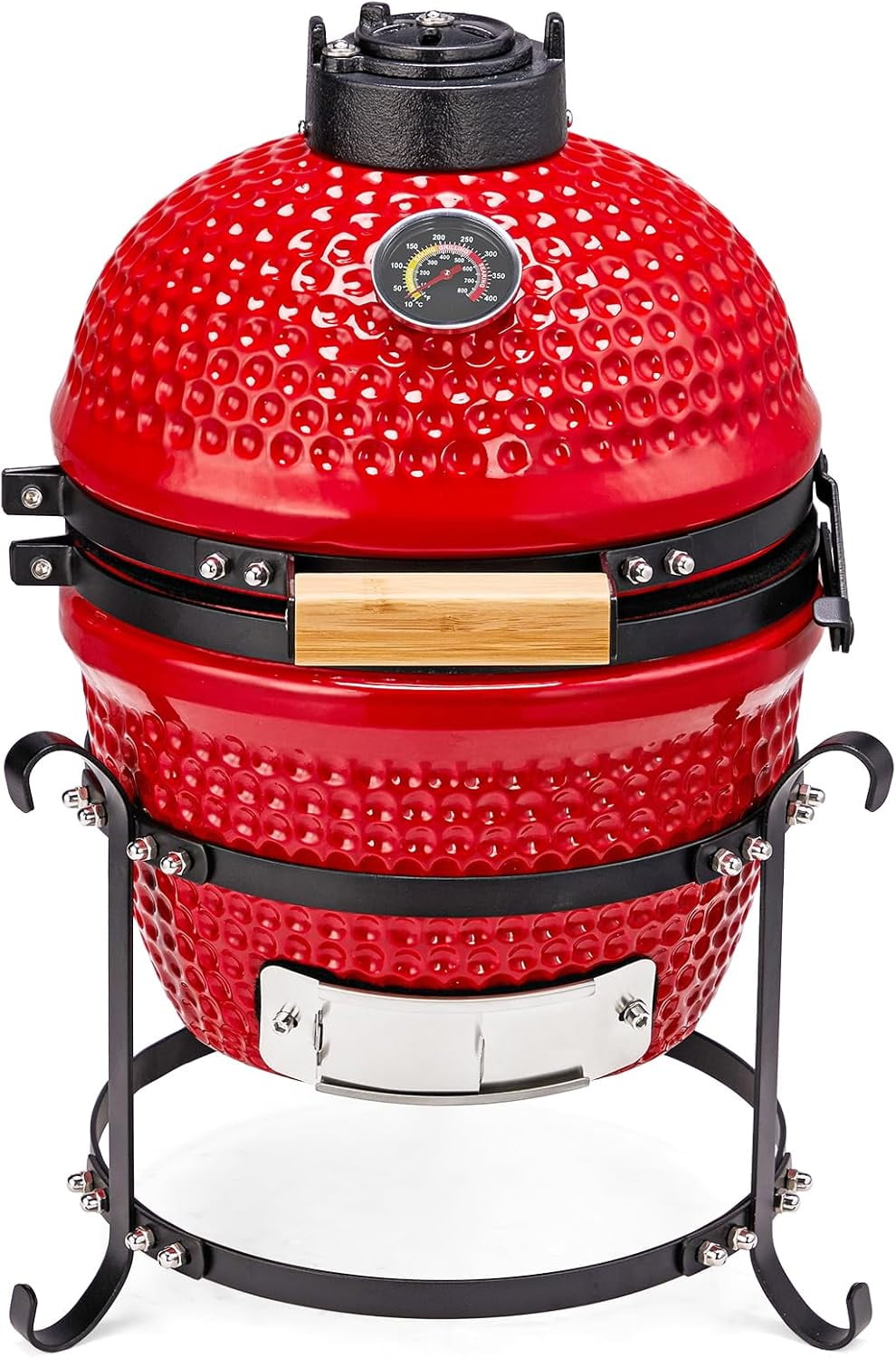 ROVSUN 13IN Red Spherical Ceramic Charcoal Grill with Inner Liner ...