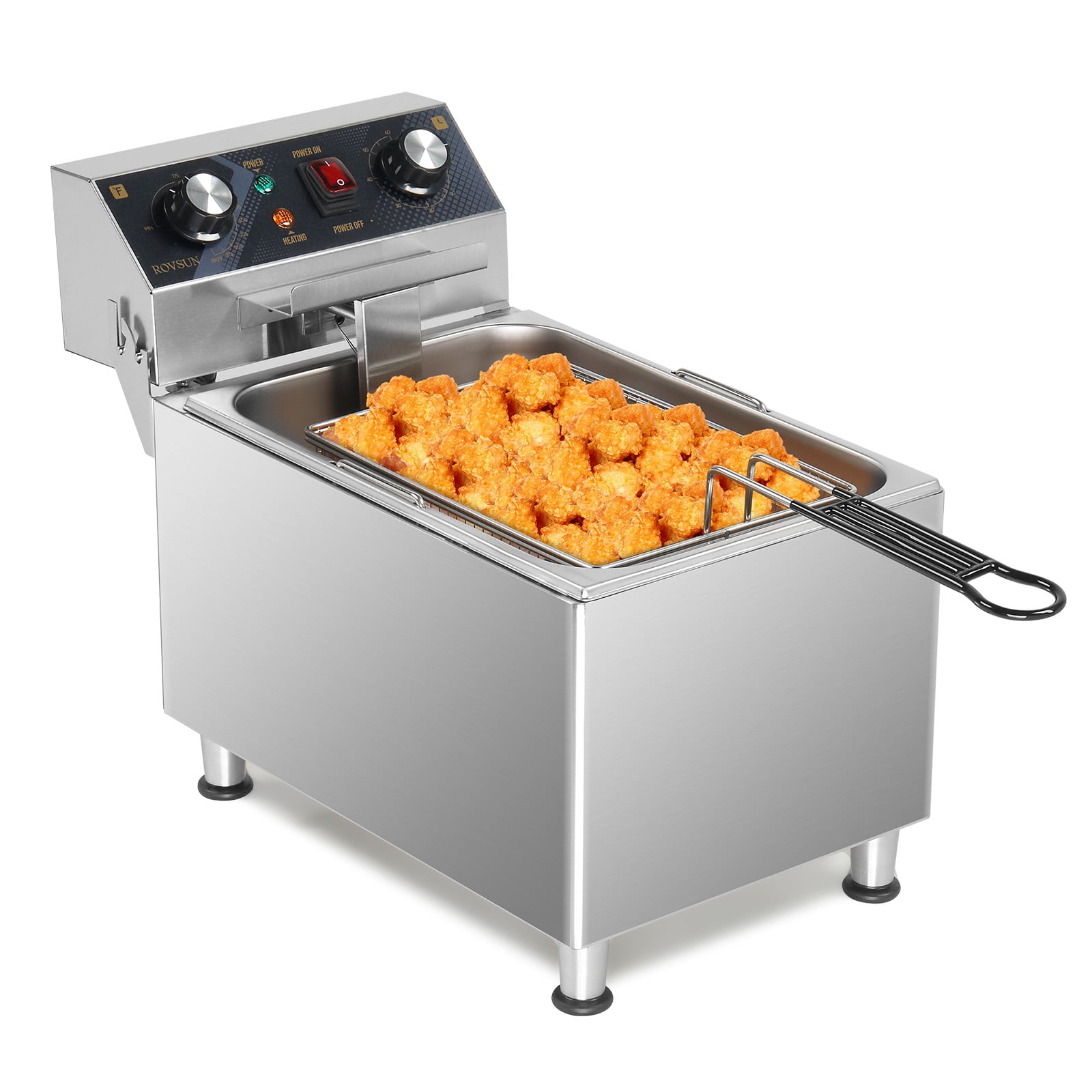 ROVSUN 18QT Electric Deep Fryer, 3300W, 60-Min Timer, Overheat ...
