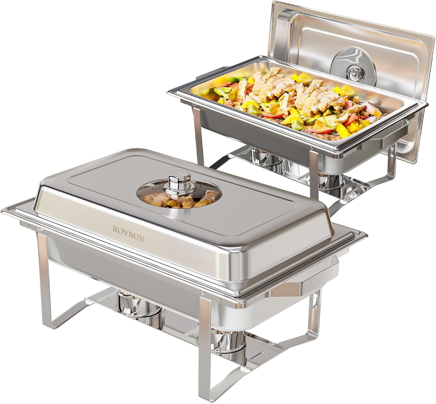 ROVSUN 2 Pack Chafing Dish for Buffet,9 Quart Stainless Steel Chafing ...