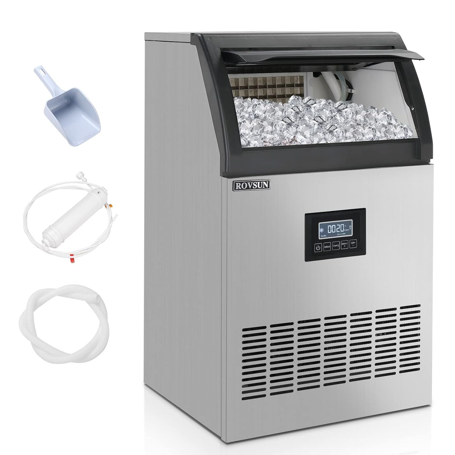 ROVSUN 200Lbs/24H Commercial Good Countertop Ice Maker with 29lbs ...