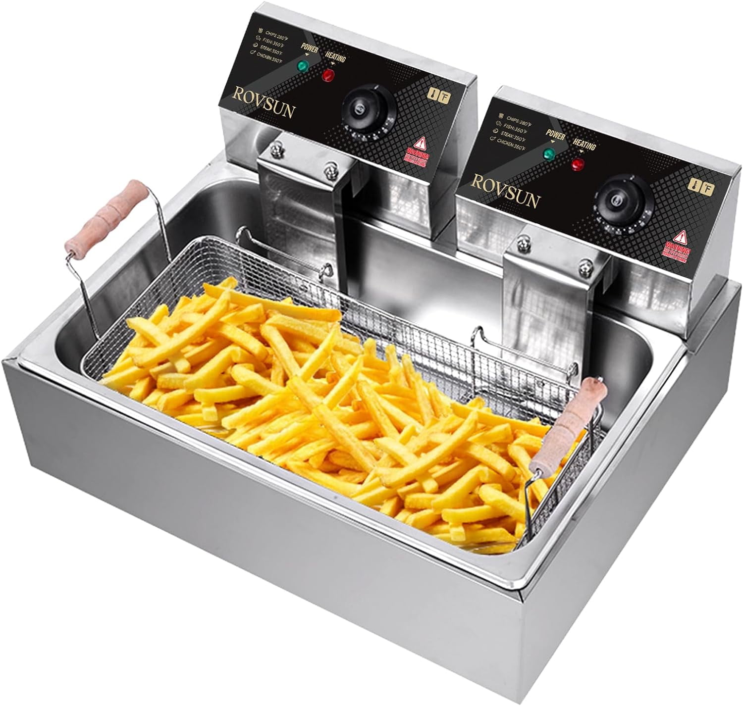 ROVSUN 13.5L 5000W Commercial Electric Deep Fryer, Stainless Steel ...