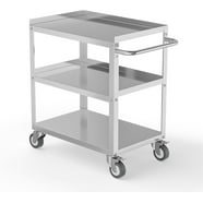 Rubbermaid Commercial Utility Cart with Rolling Wheels, Heavy-Duty, Two ...