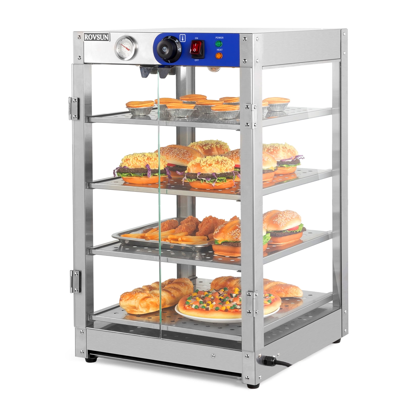 ROVSUN Commercial Electric 4-Tier Food Warmer, Countertop Pizza/Pretzel ...