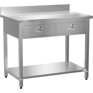 dxynlzq Stainless Steel Table with 2 Shelves 36 X 18 Inch NSF ...