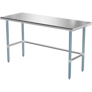 AECOJOY Stainless Steel Table With Overshelves Work Table With Hooks ...
