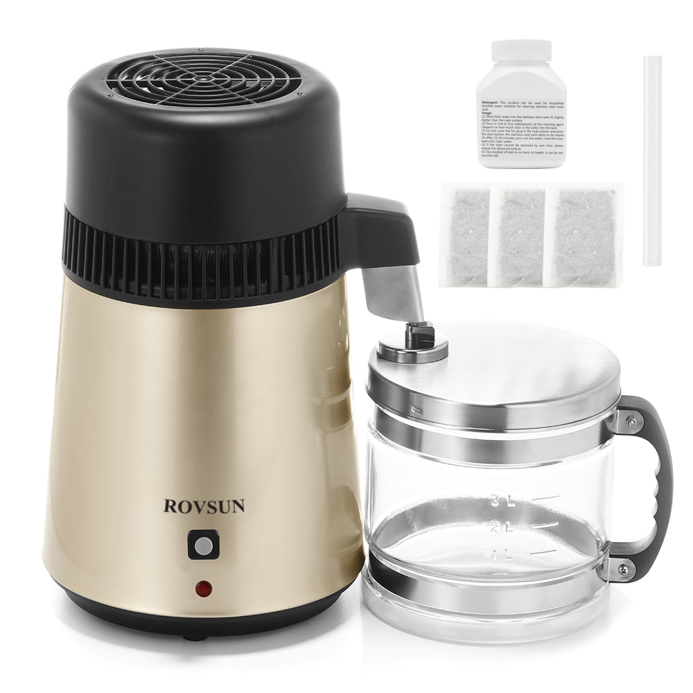 Best in Class Stainless Steel Home Water Distiller with Glass Carafe ...