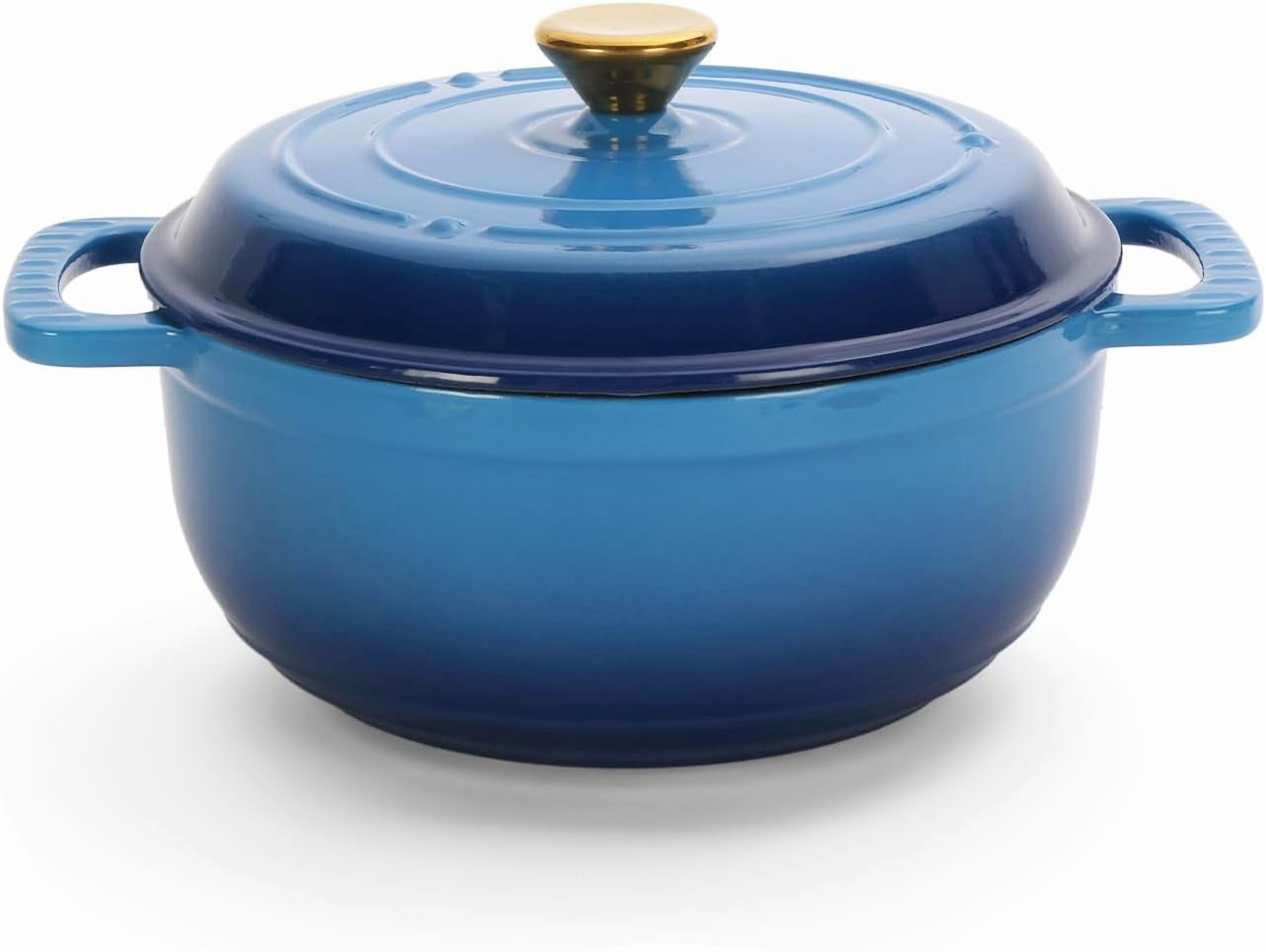 ROVSUN 5 Quart Enameled Cast Iron Dutch Oven with Lid, Dual Handles ...