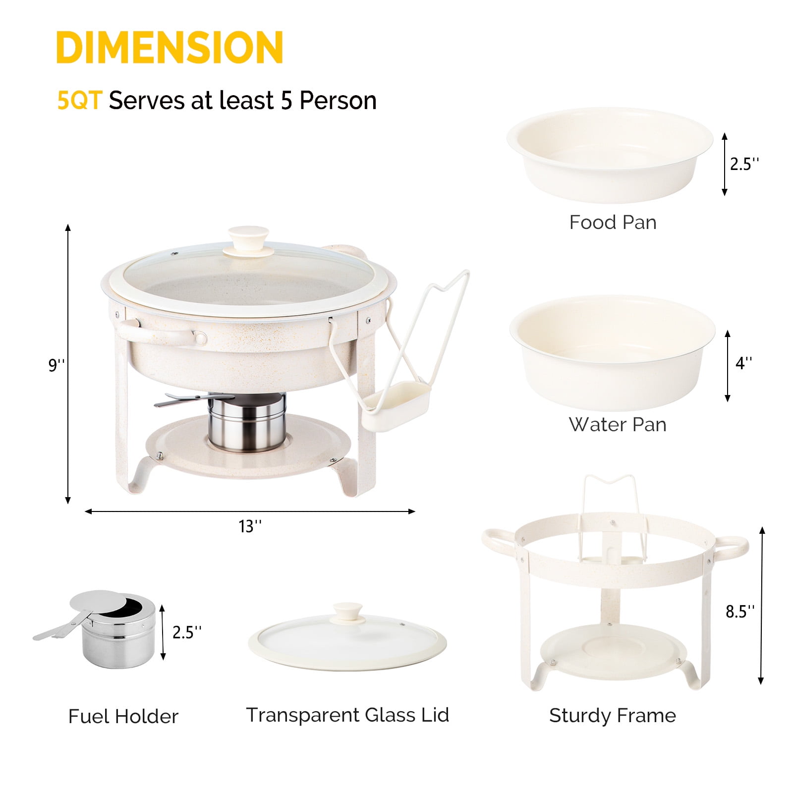 ROVSUN 5QT Chafing Dishes for Buffet 4 Pack, [Game Changer Maifanite ...
