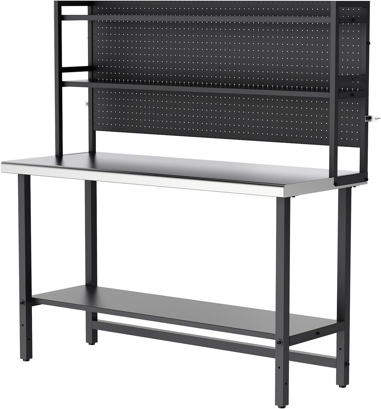 ROVSUN 60''x24'' Stainless Steel Table, Adjustable Storage, Kitchen ...