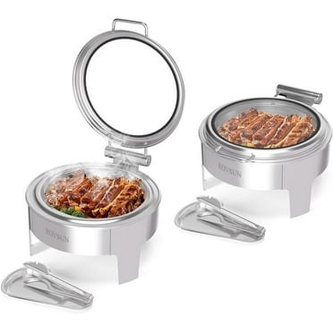 ROVSUN 9QT Gold Chafing Dishes for Buffet, Roll Top Chafing Dish Buffet ...