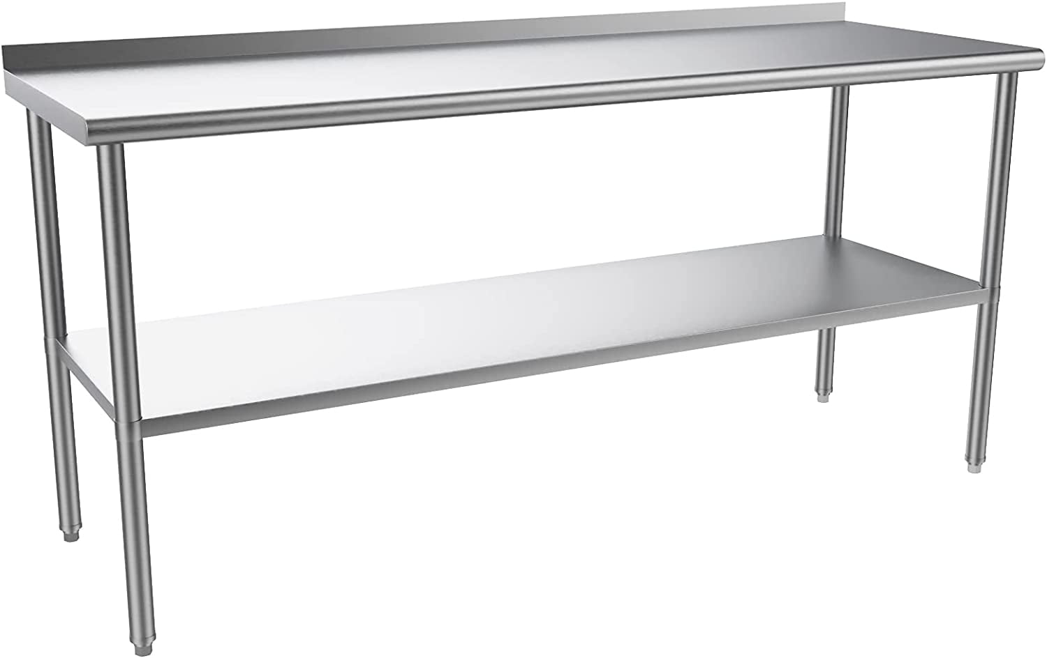 ROVSUN 72'' x 24'' Stainless Steel Table for Prep with Backsplash ...