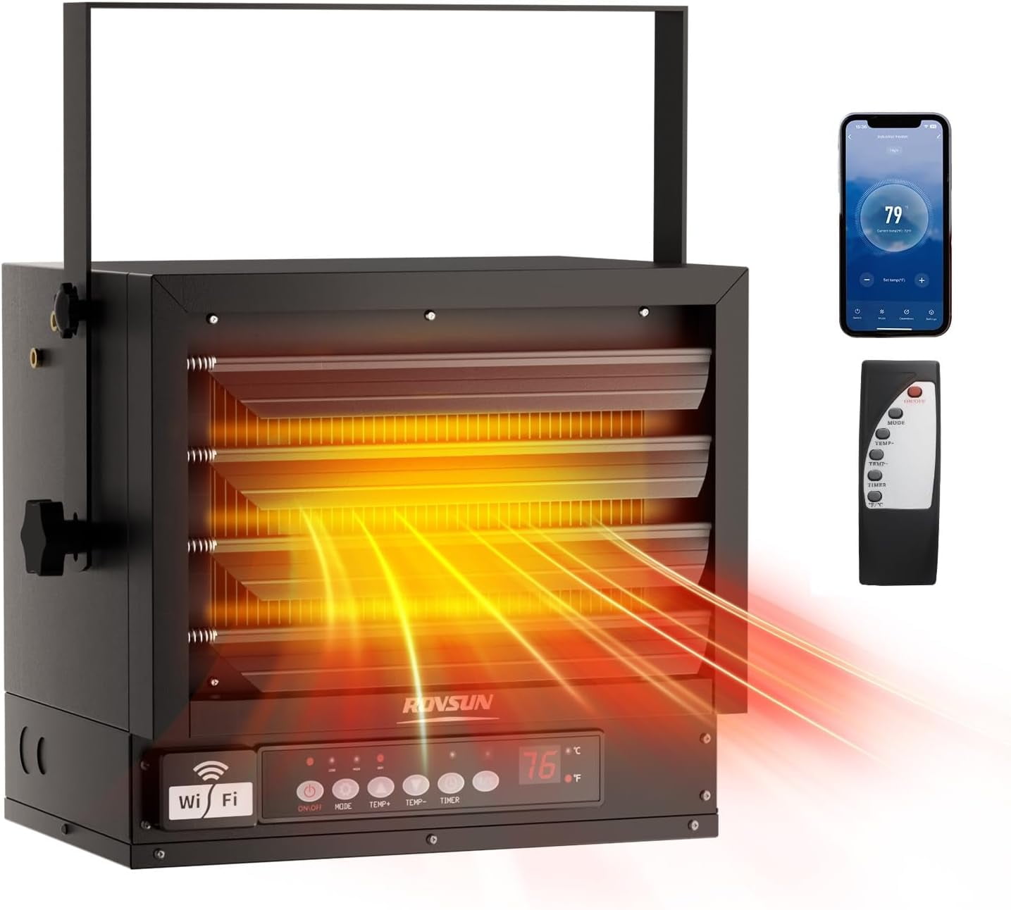 VINGLI 7500W Electric Garage Heater with Remote & APP Control, Digital ...