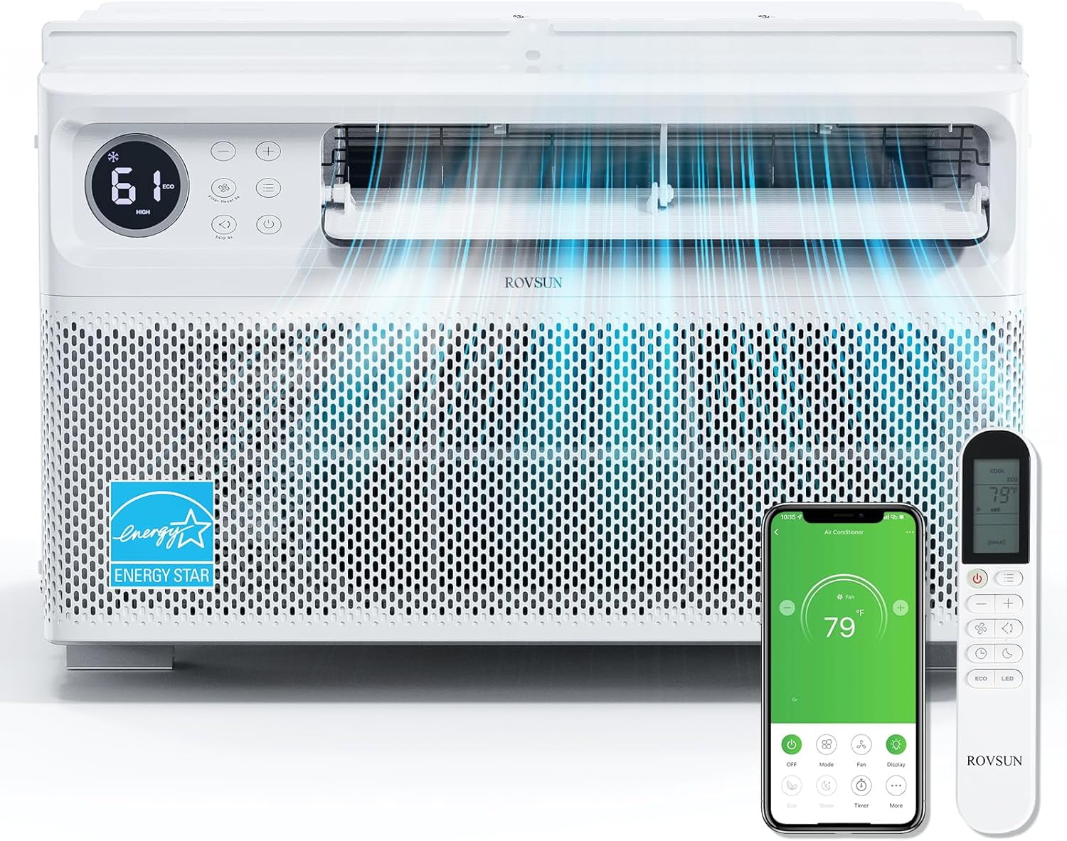 VINGLI Window Mount Air Conditioner, 8000 BTU, White, Inverter, Remote ...