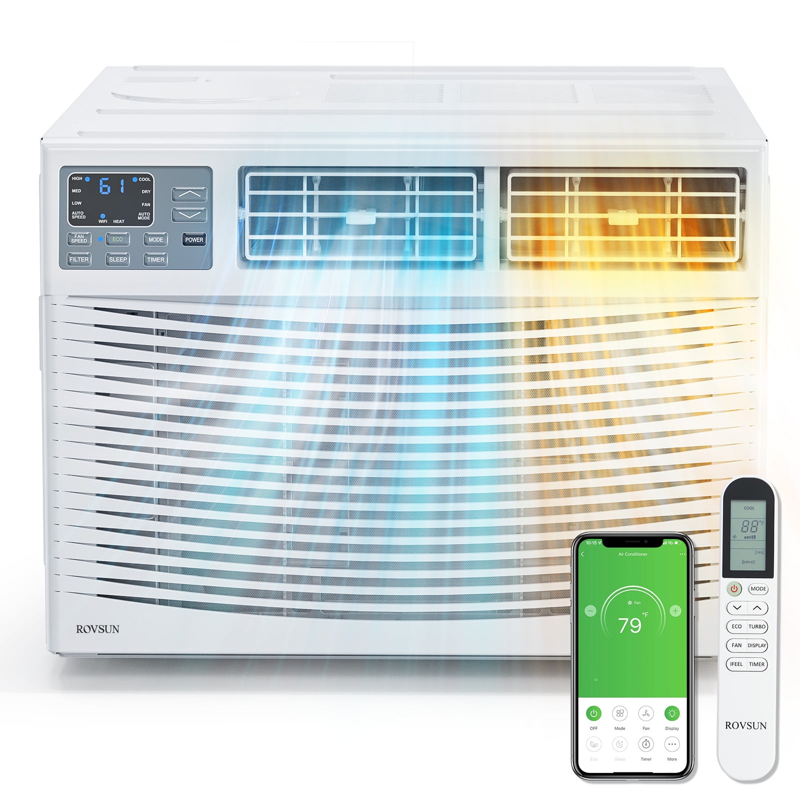 ROVSUN 8000 BTU Smart AC & Heater Combo, Programmable, Alexa/Google ...