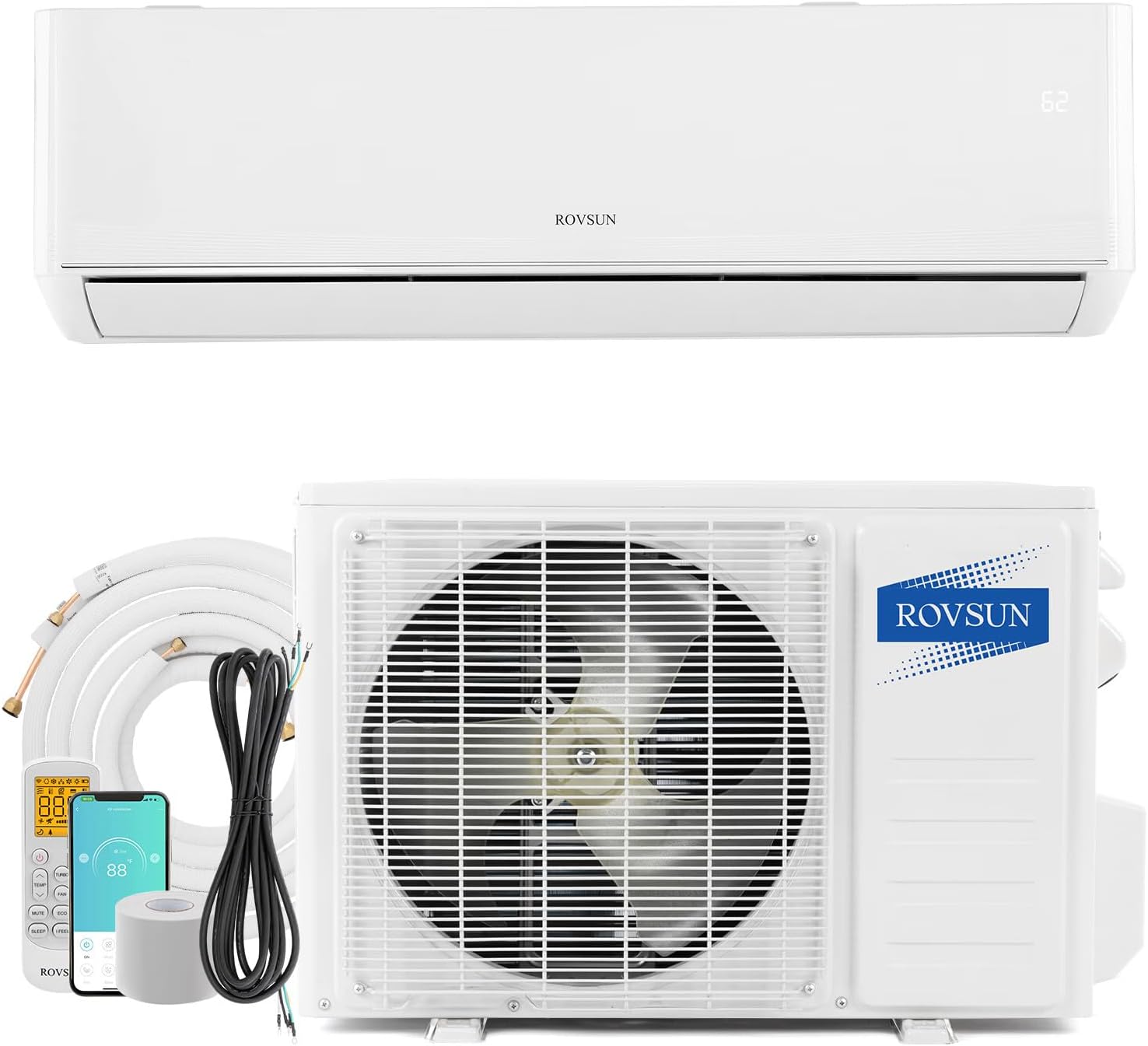 ROVSUN Wifi Enabled 18,000 BTU Mini Split AC/Heating System with ...