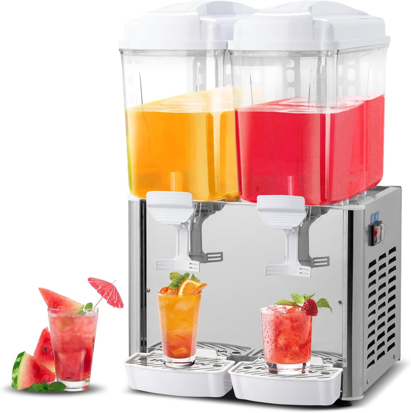 ROVSUN 9.6 Gal/36L Commercial Beverage Dispenser, 18L X 2 Tanks Cold ...