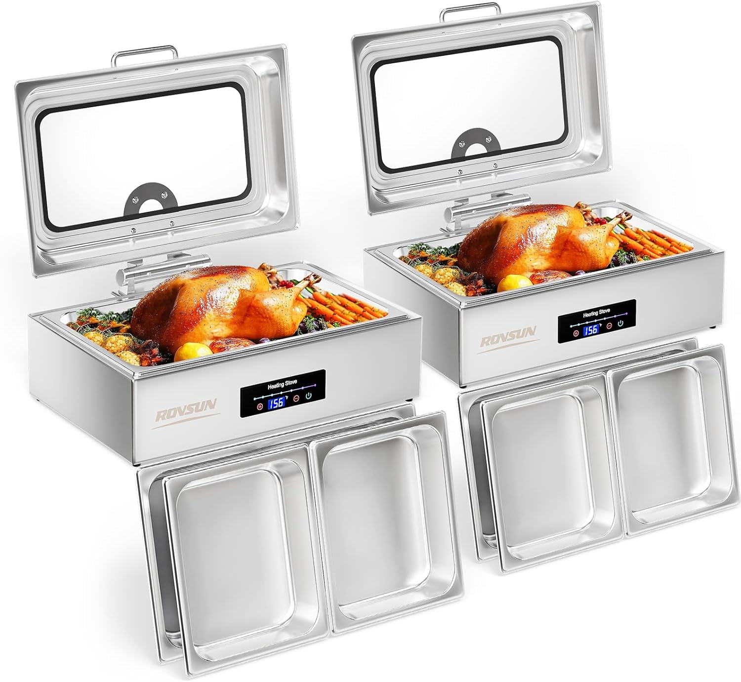 ROVSUN 9QT Electric Chafing Dish for Buffet with Temperature Control ...