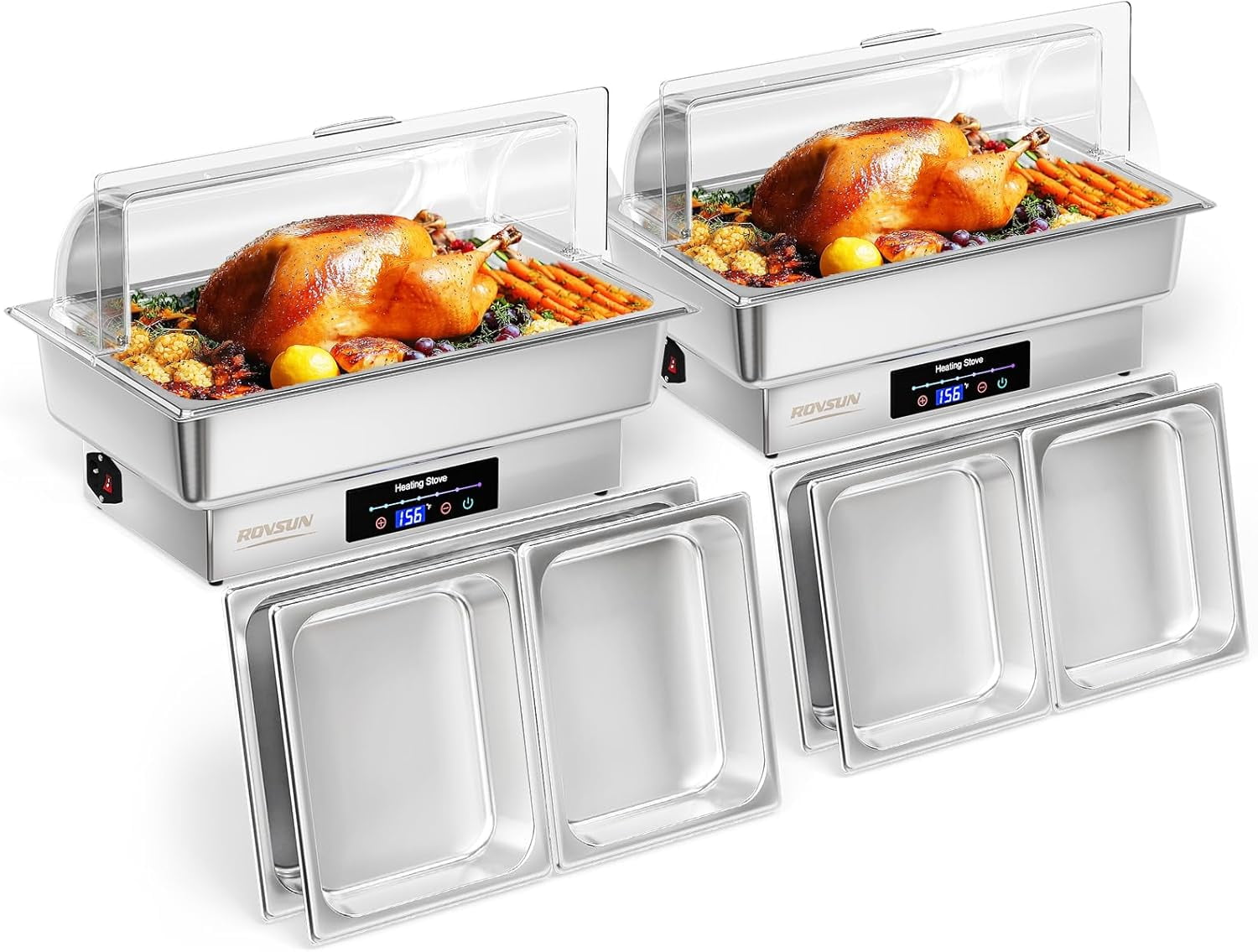 ROVSUN 9QT Electric Chafing Dish for Buffet with Temperature Control ...