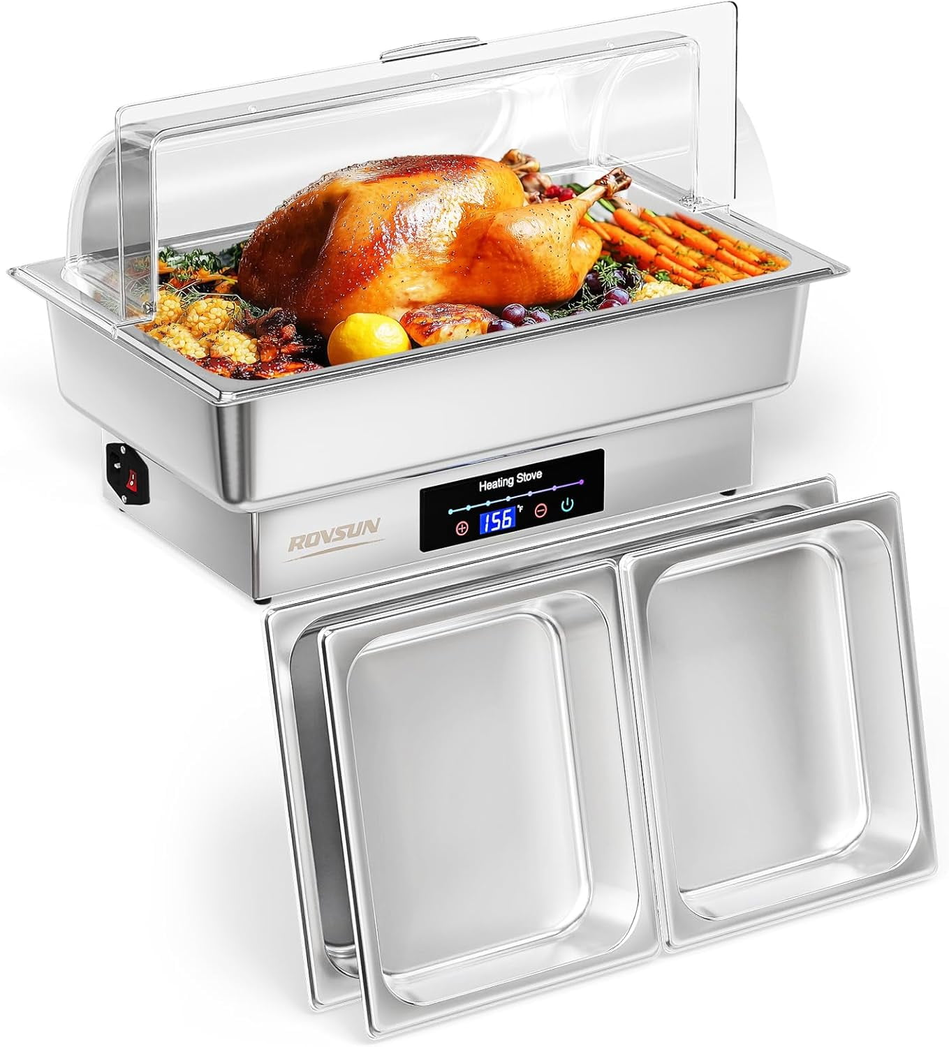 ROVSUN 9QT Electric Chafing Dish for Buffet with Temperature Control ...
