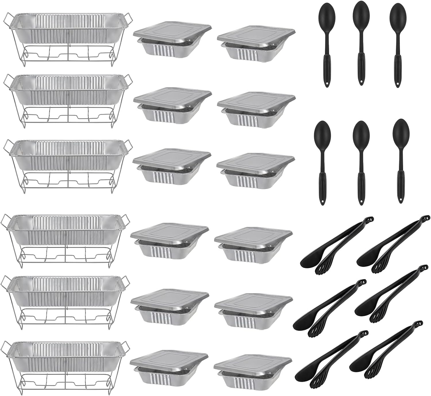 ROVSUN Chafing Dish Buffet Set Disposable, Buffet Servers and Warmers ...