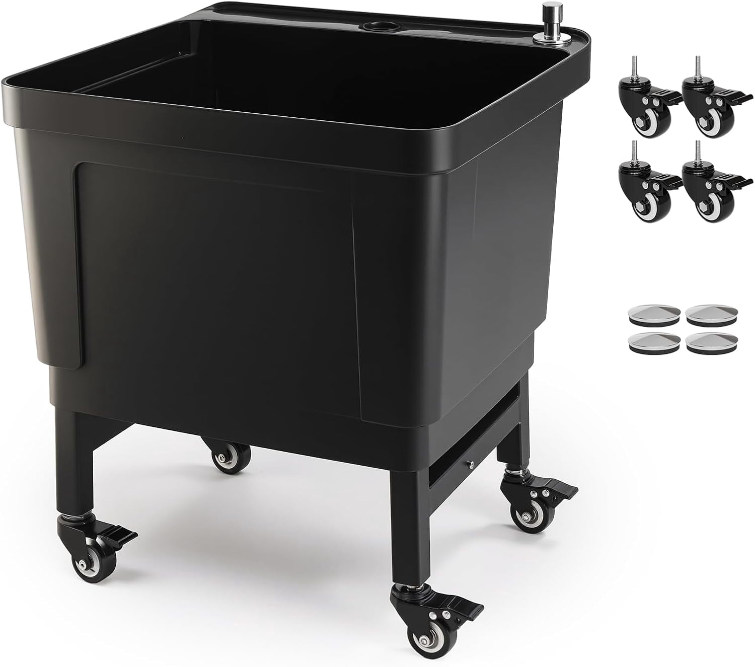 ROVSUN Commercial Mop Sink on Wheels, Plastic Floor Mop Slop Sink ...