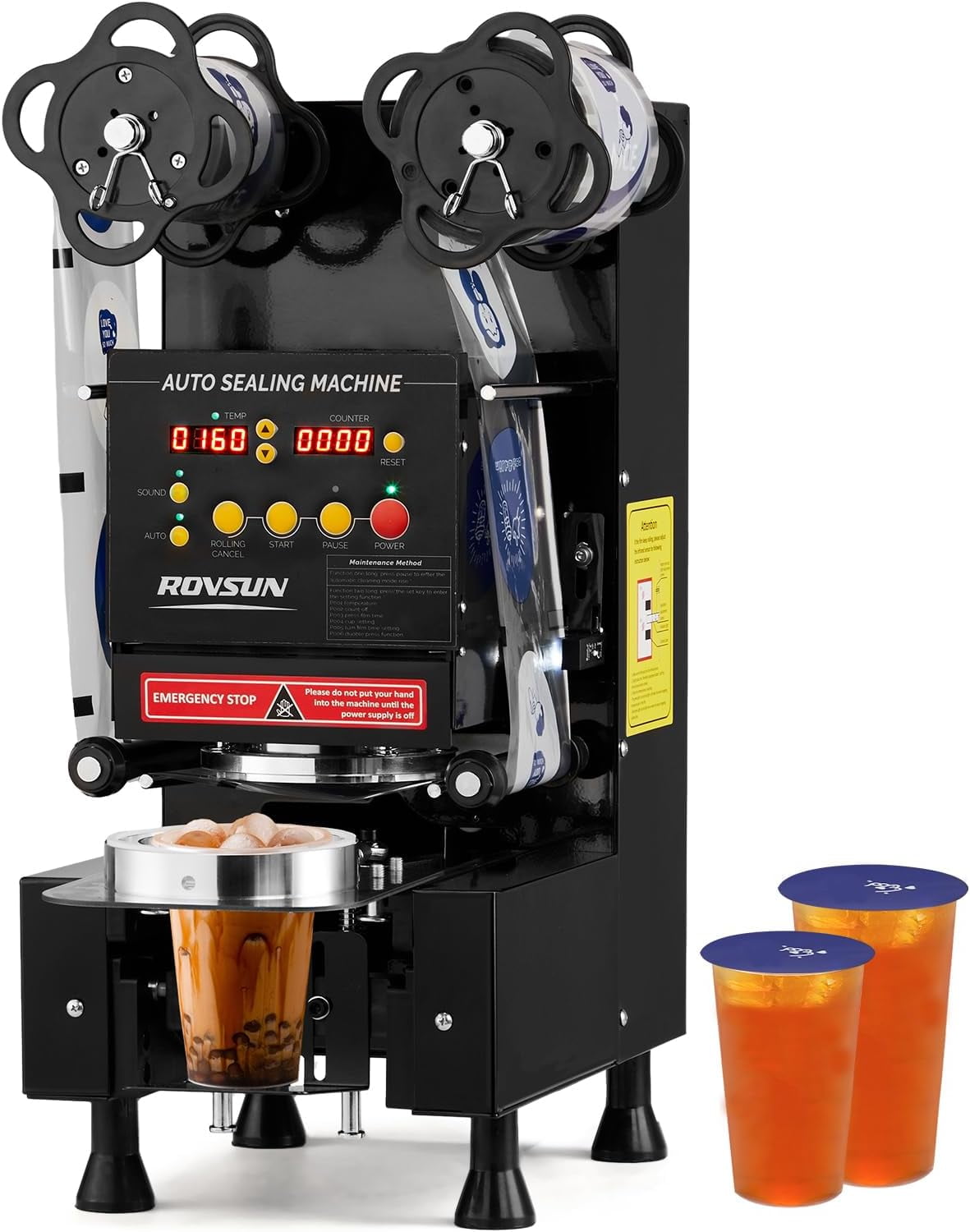 ROVSUN Cup Sealing Machine, Fully Automatic Cup Sealer Machine 500-650 ...