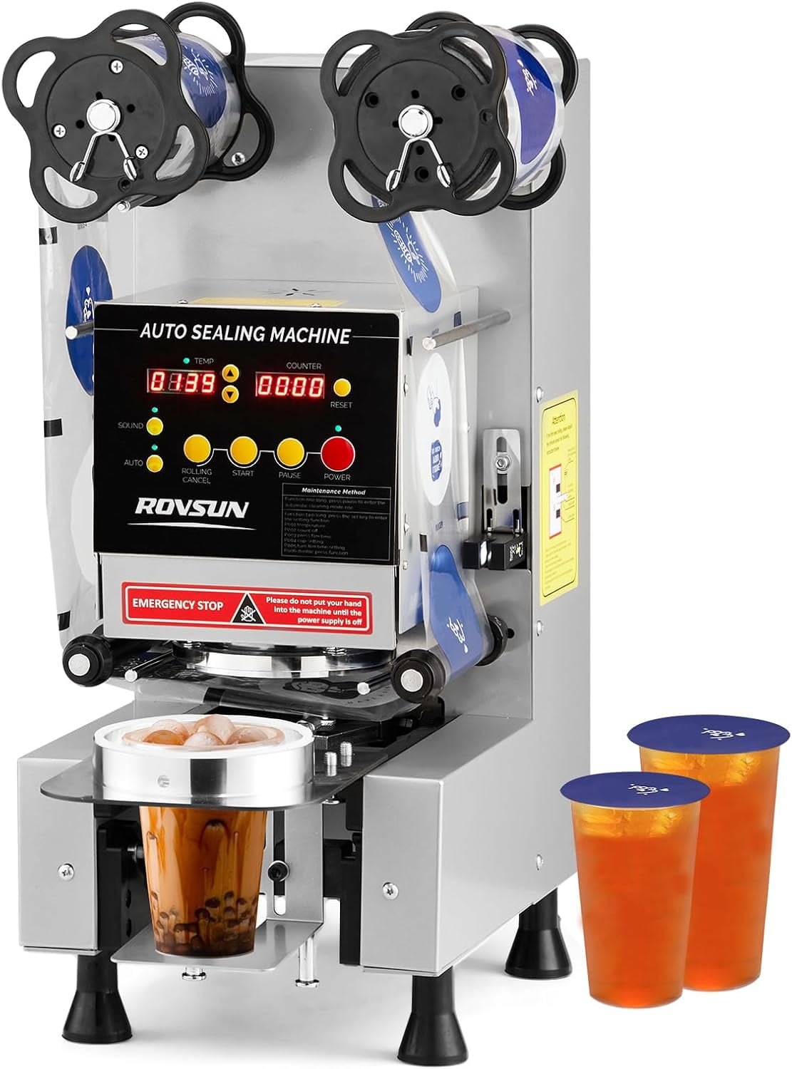 ROVSUN Cup Sealing Machine, Fully Automatic Cup Sealer Machine 500-650 ...