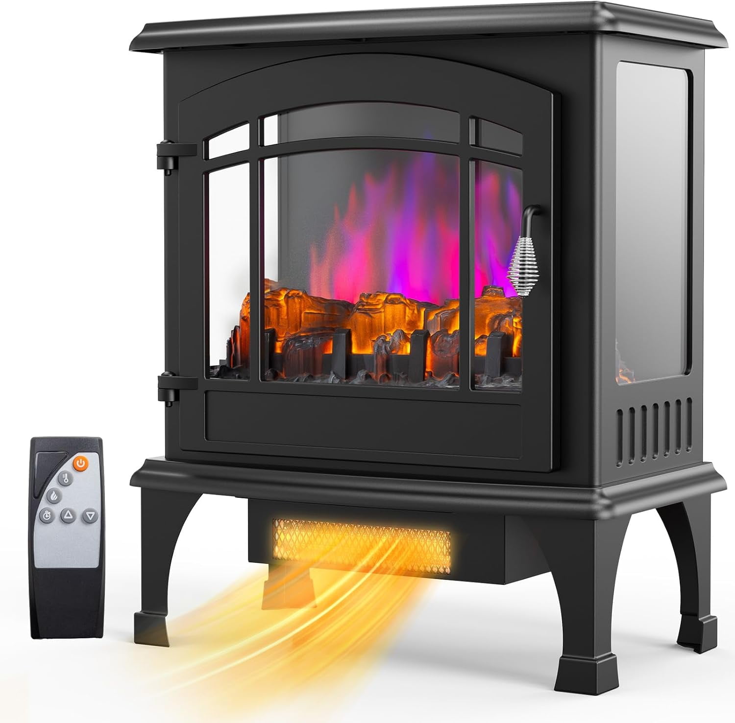VINGLI Electric Fireplace Stove, 23''W Freestanding Heater with Remote ...