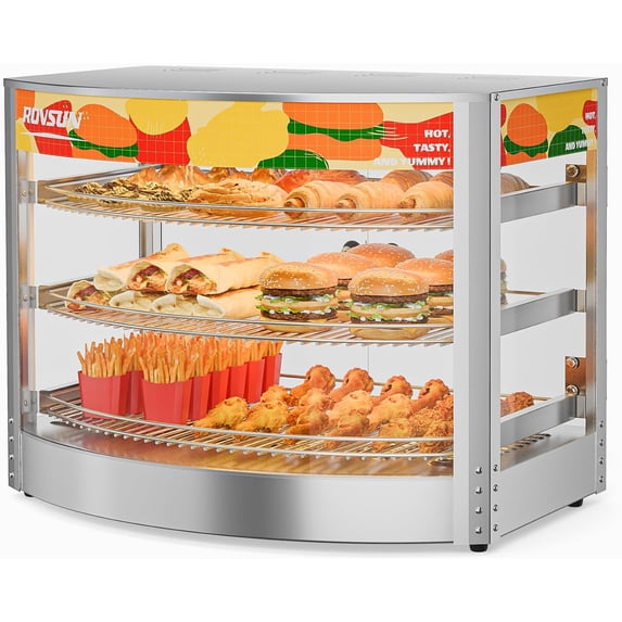 ROVSUN Food Warmer Pizza Warmer Countertop, 3-Tier Commerical Food ...