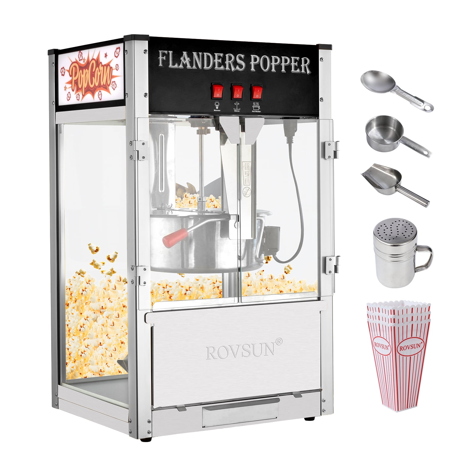 Free Shipping! ROVSUN 16oz Kettle Popcorn Maker, Commercial Machine w ...