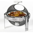 ROVSUN 6 Quart Roll Top Chafing Dish Set, Stainless Steel Buffet Server with Glass Window ...