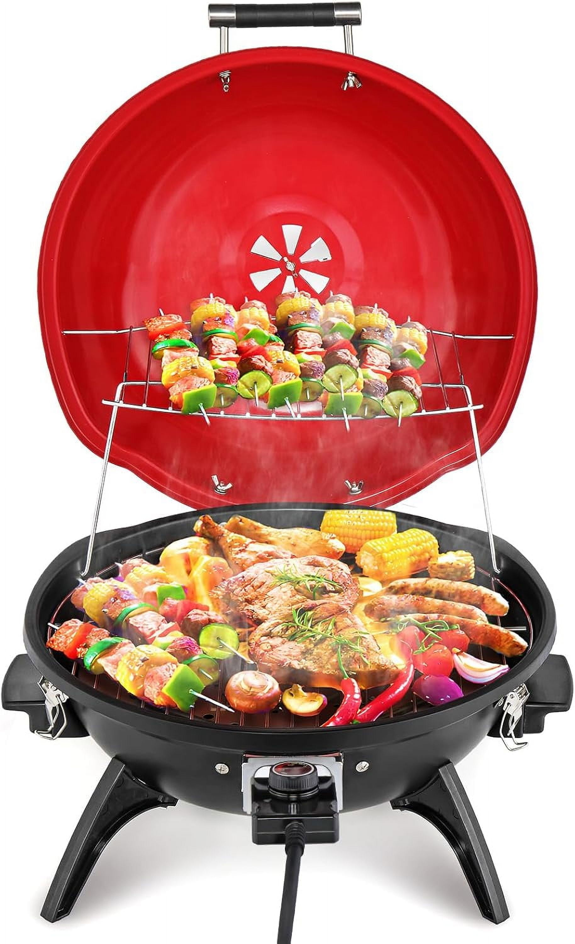 ROVSUN Tabletop Electric Grill with Temperature Control, Double Layer ...