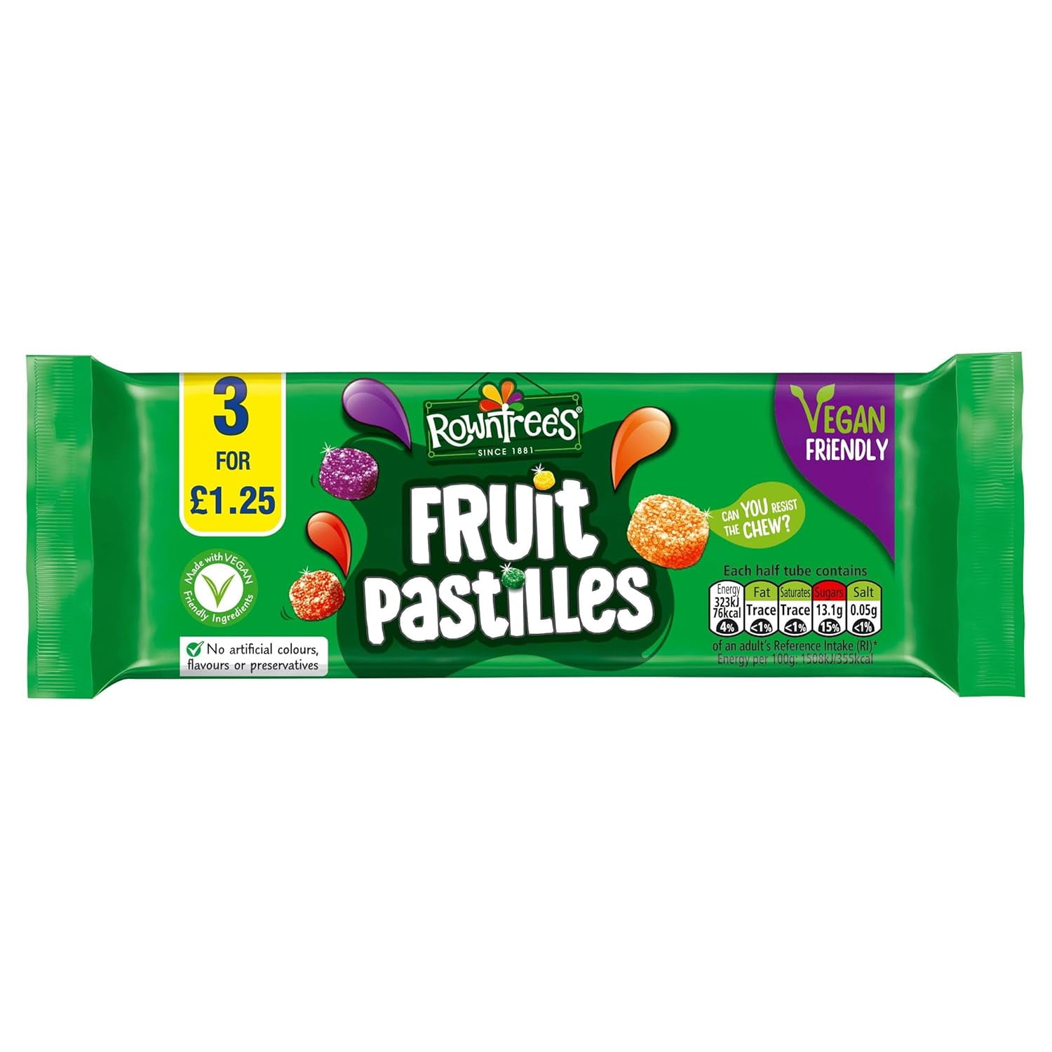 ROWNTREE FRUIT PASTILLES ORIGINAL FROM THE UK 3PK 3X42.8G - Walmart.com