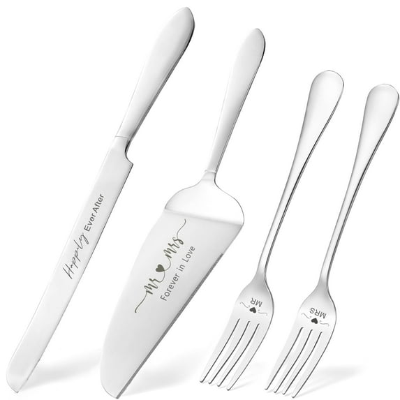 ROXBURGH Wedding Cake Knife and Server Set, Engraved Mr and Mrs Silver ...