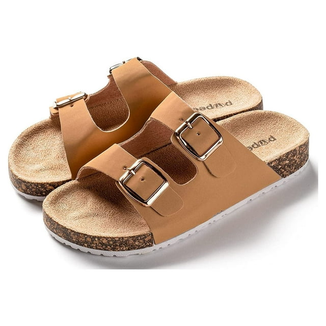 ROXONI Girls Comfort Sandals Double Buckle Adjustable Slip on Summer ...
