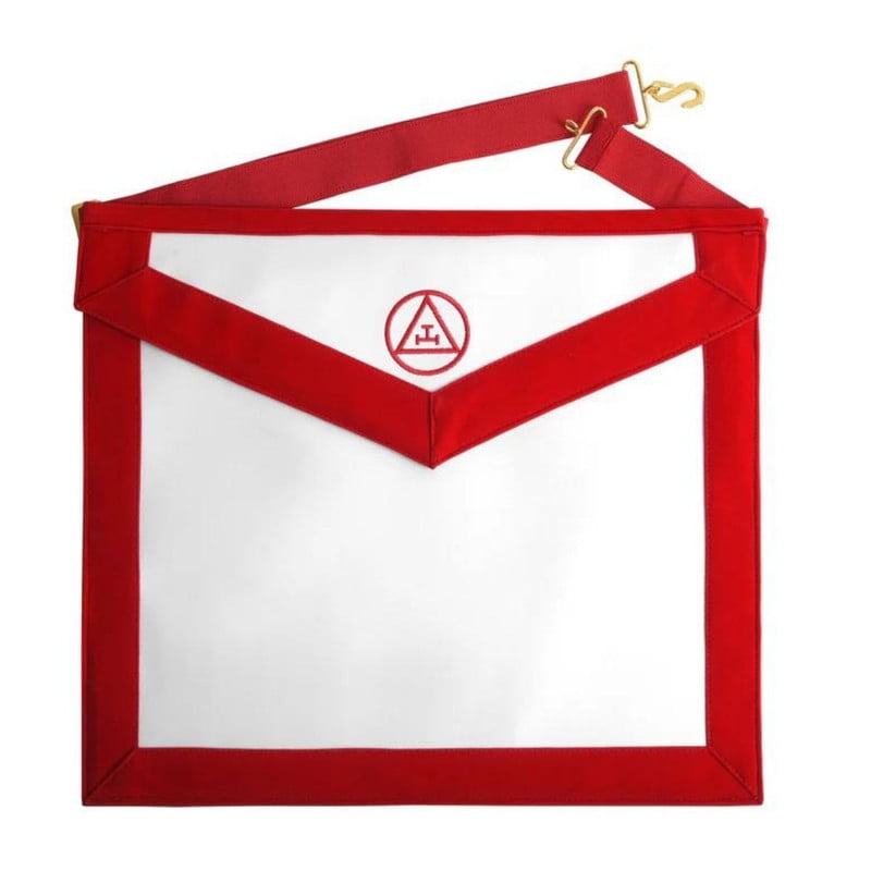 ROYAL ARCH CHAPTER APRON - RED VELVET WITH TRIPLE TAU INSIGNIA AND ...